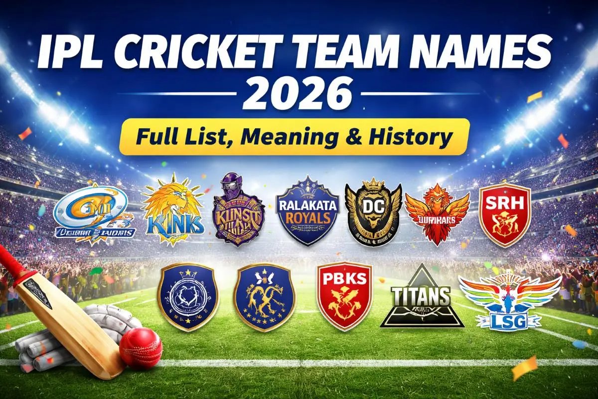 IPL Cricket Team Names 2026 – Full List, Meaning & History of All Teams